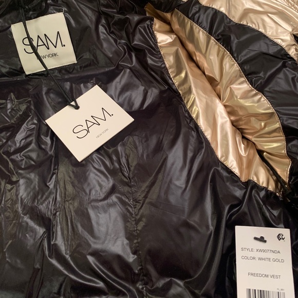 SAM. | Jackets & Coats | Sam Freedom Vest White Gold New | Poshmark